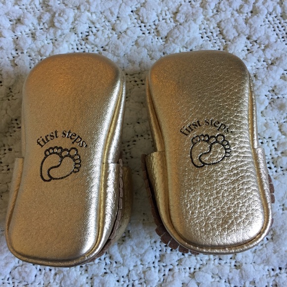 First Steps | Shoes | Nwt First Steps Classic Tassel Leather Mocs Gold ...